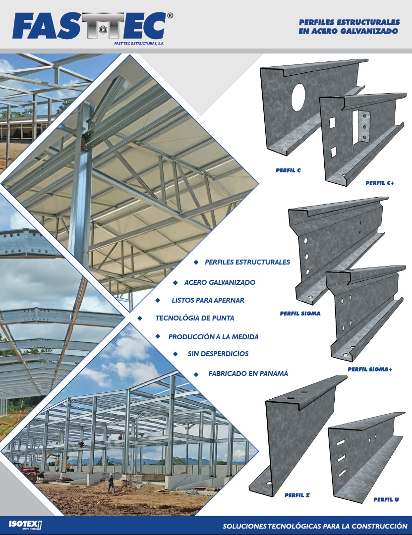 Perfiles de acero galvanizado • Fast-Tec Estructuras